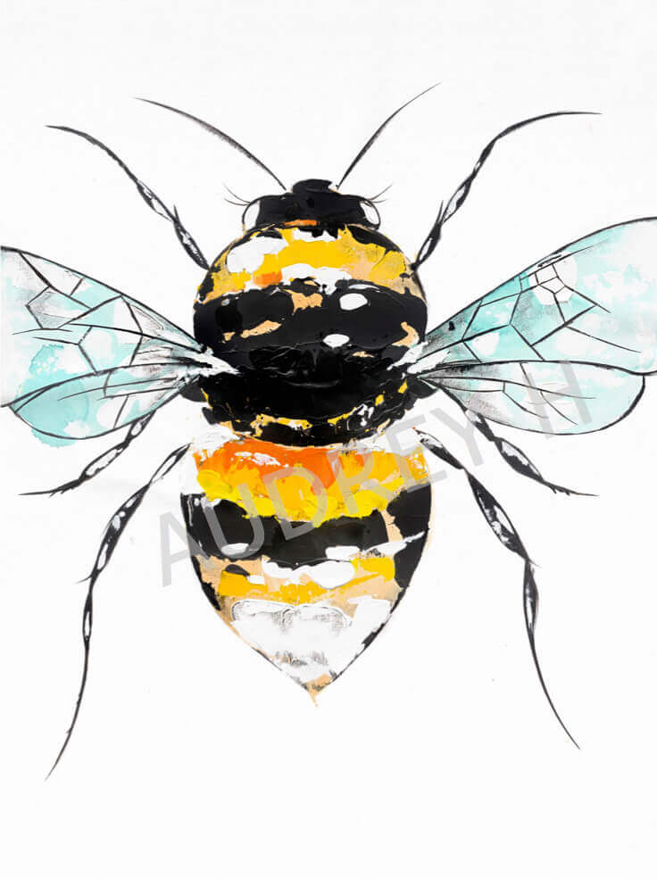 Queen Bee Drawing Queen Bee Art Print Wall Art Prints & Posters